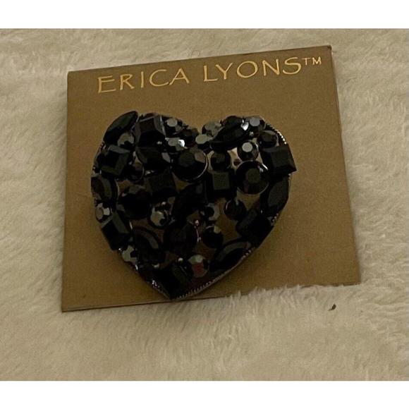 Erica Lyons | Jewelry | Erica Lyons Black Heart Shaped Multi Stone ...